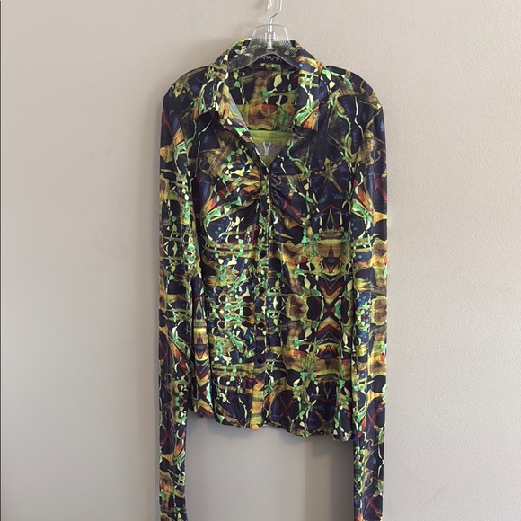 Maria Pinto | Tops | Maria Pinto Multicolor Abstract Print Blouse With ...